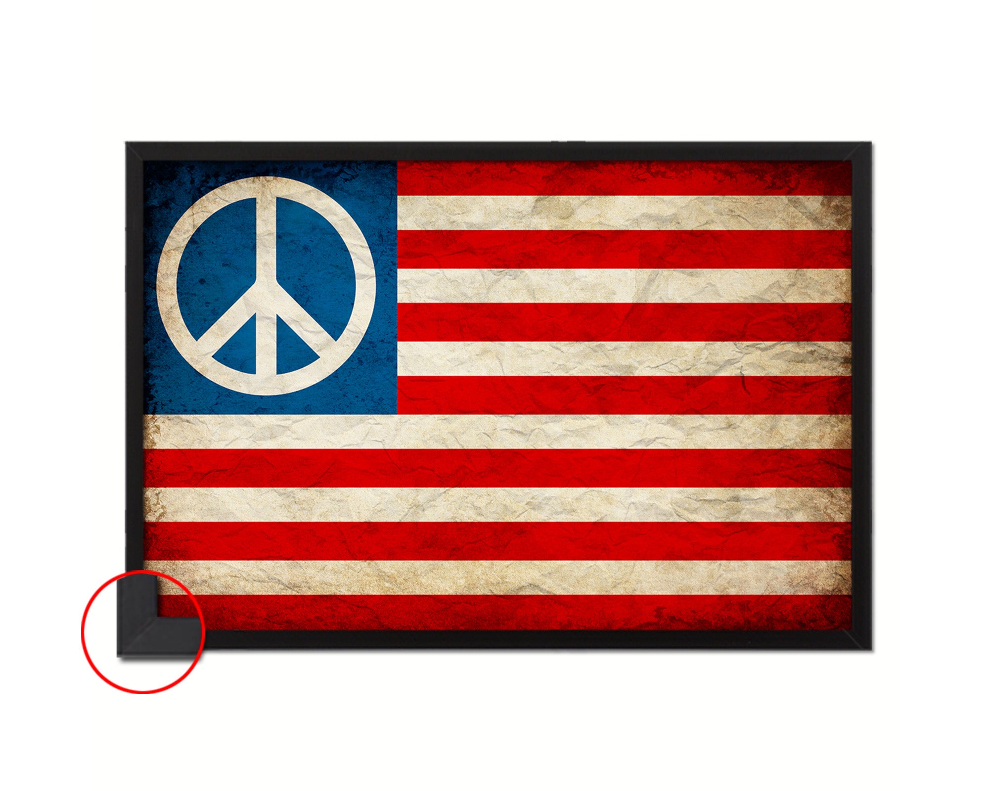 Peace Sign American Vintage Military Flag Wall Decor Art Prints ...