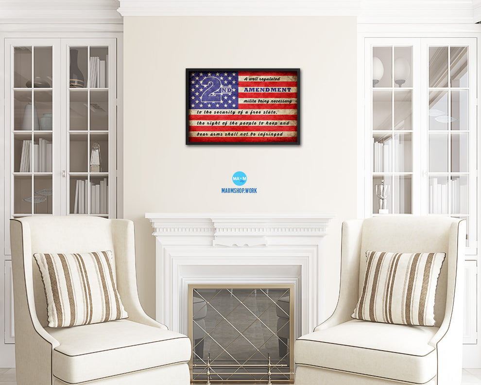 2nd Amendment Vintage Military Flag Wall Decor Art Prints - MAUMshop.work