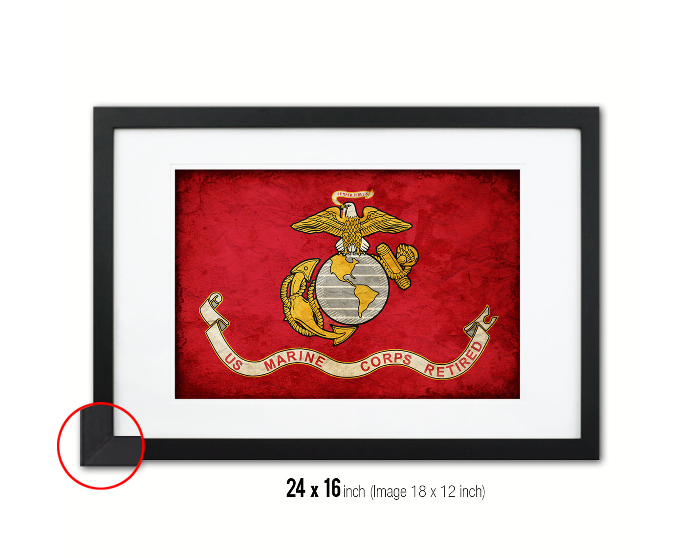 US Marine Corps Retired Vintage Military Flag Wall Decor Art Prints ...