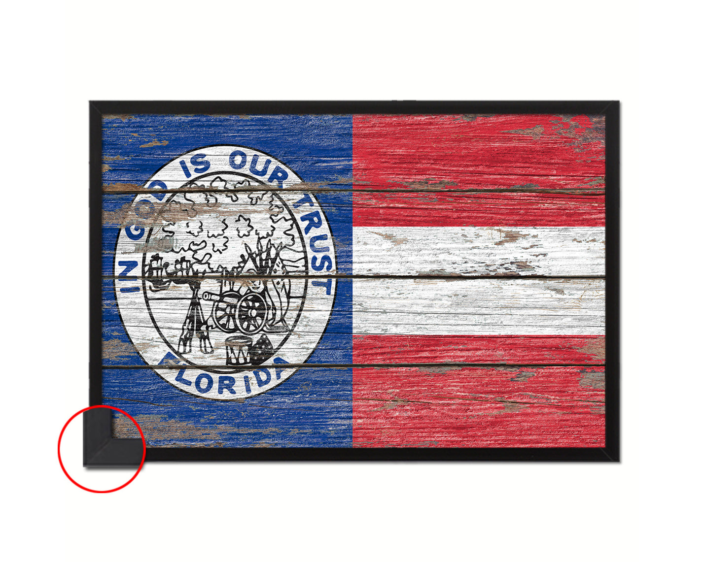 Civil War Florida Wood Rustic Flag Wall Decor Art Prints - MAUMshop.work