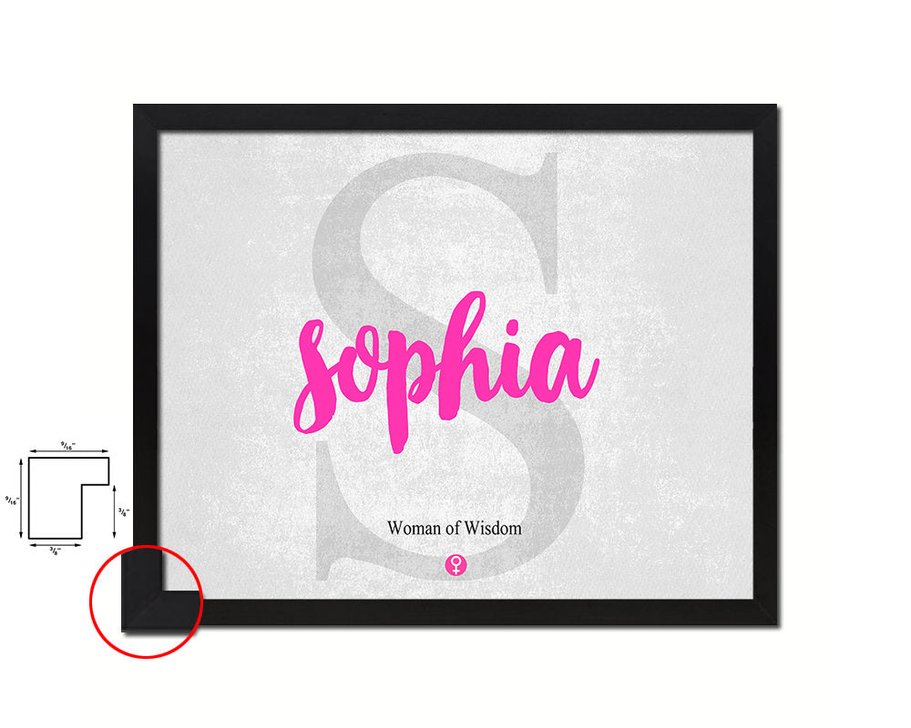 Sophia Cottage Personalized Biblical Name Plate Meanings Art Framed ...
