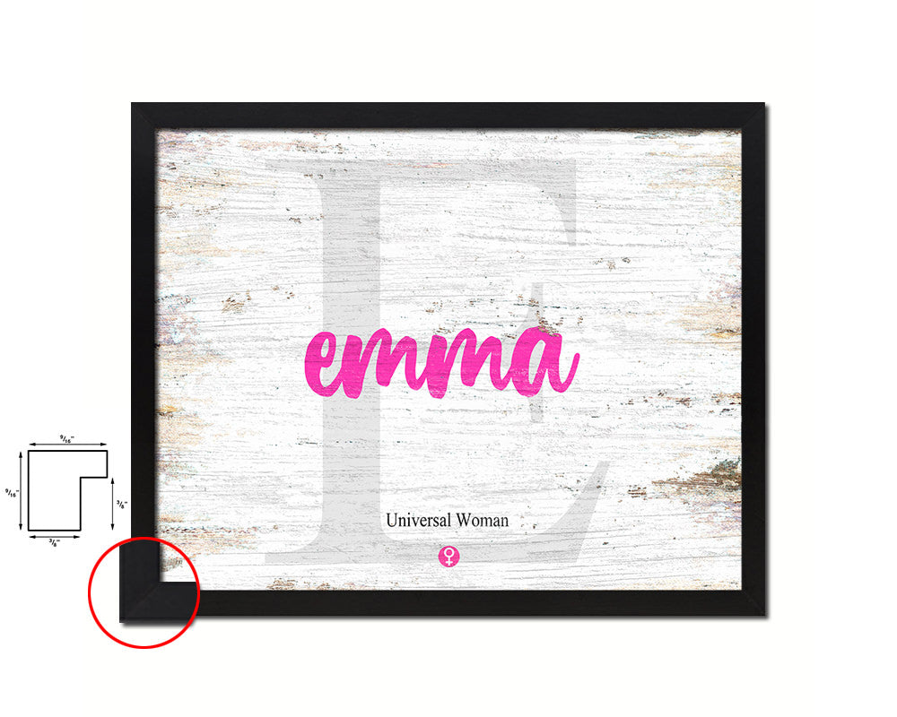 Emma Cottage Personalized Biblical Name Plate Meanings Art Framed Wall ...