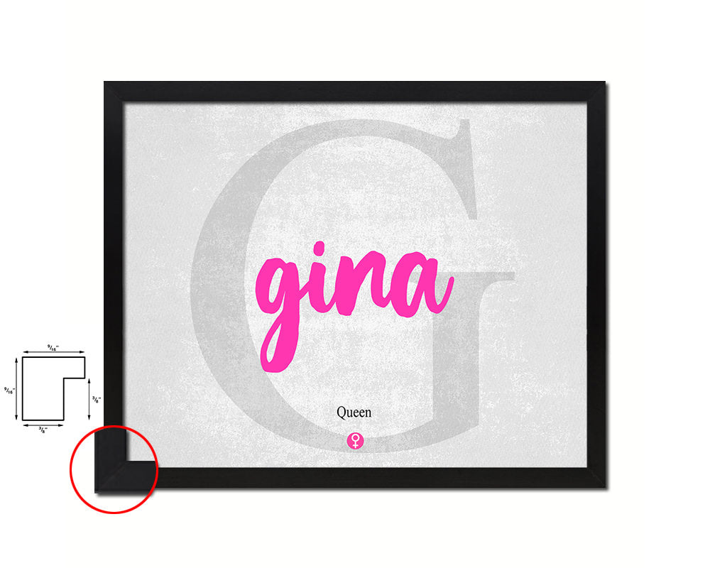 Gina Cottage Personalized Biblical Name Plate Meanings Art Framed Wall ...
