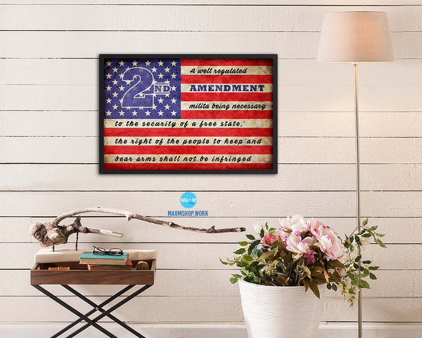 2nd Amendment Vintage Military Flag Wall Decor Art Prints - MAUMshop.work