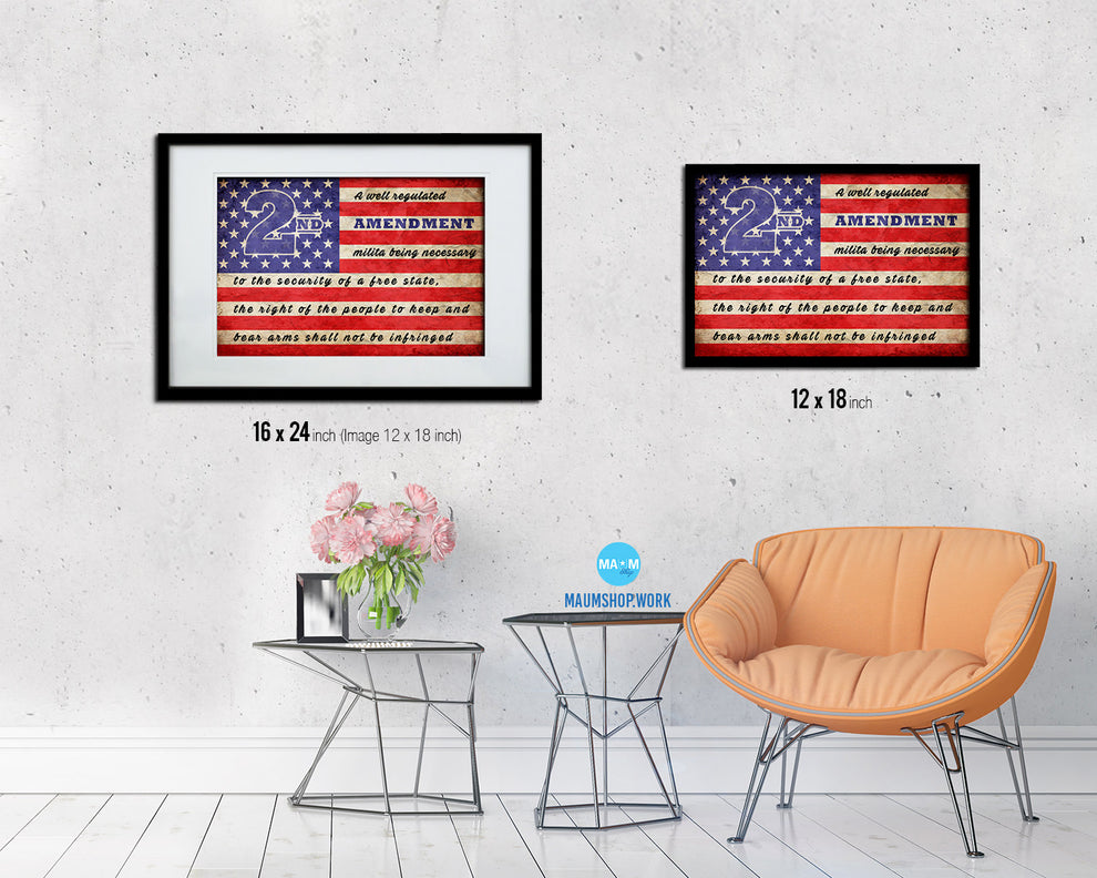 2nd Amendment Vintage Military Flag Wall Decor Art Prints - MAUMshop.work