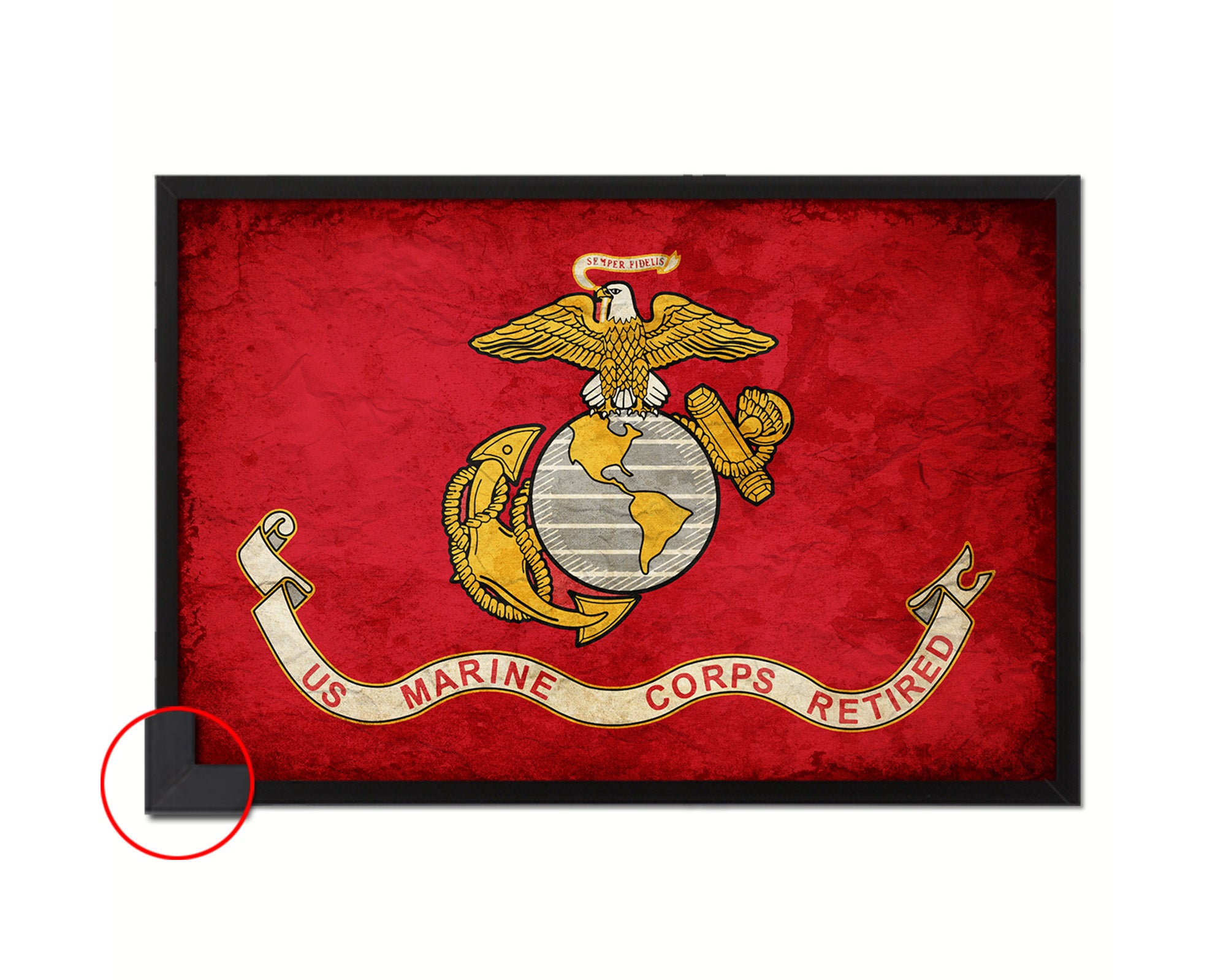 US Marine Corps Retired Vintage Military Flag Wall Decor Art Prints ...