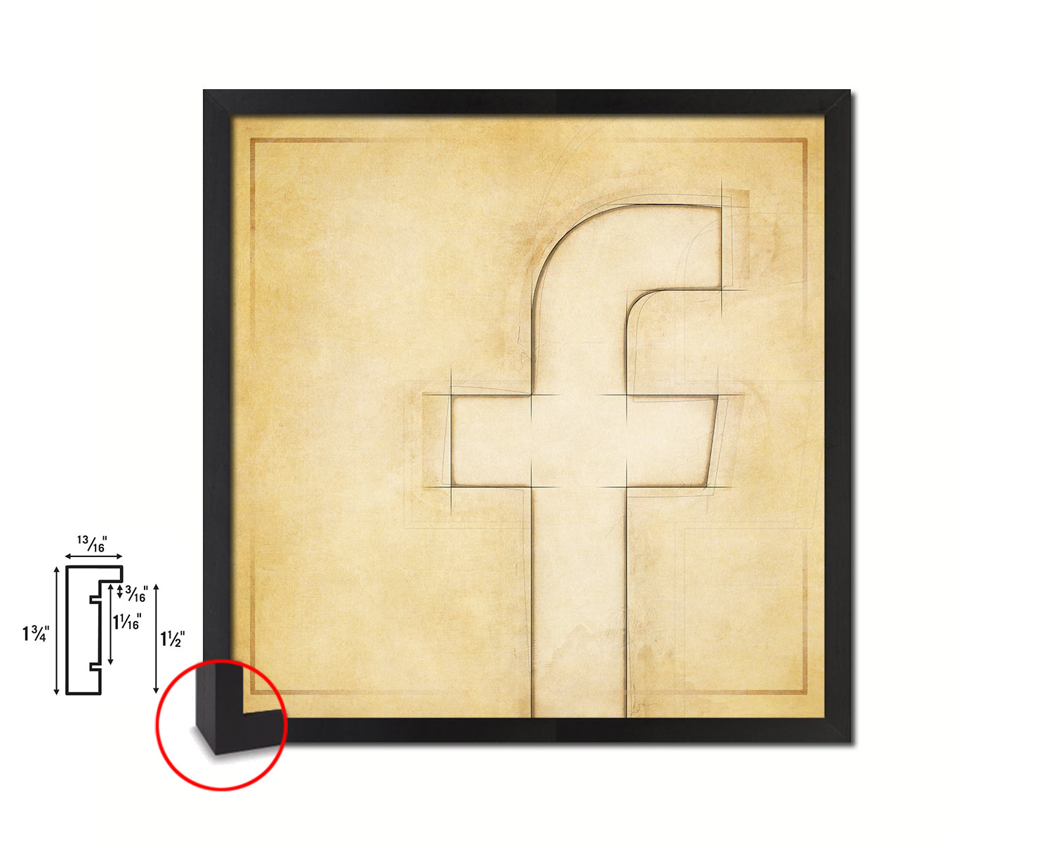 Facebook Social Media Symbol Framed Wall Decor Art Prints - MAUMshop.work