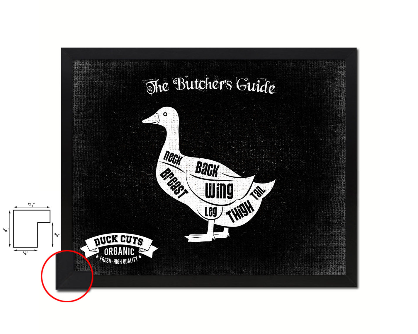 Duck Meat Cow Cuts Butchers Chart Framed Wall Decor Art Prints ...