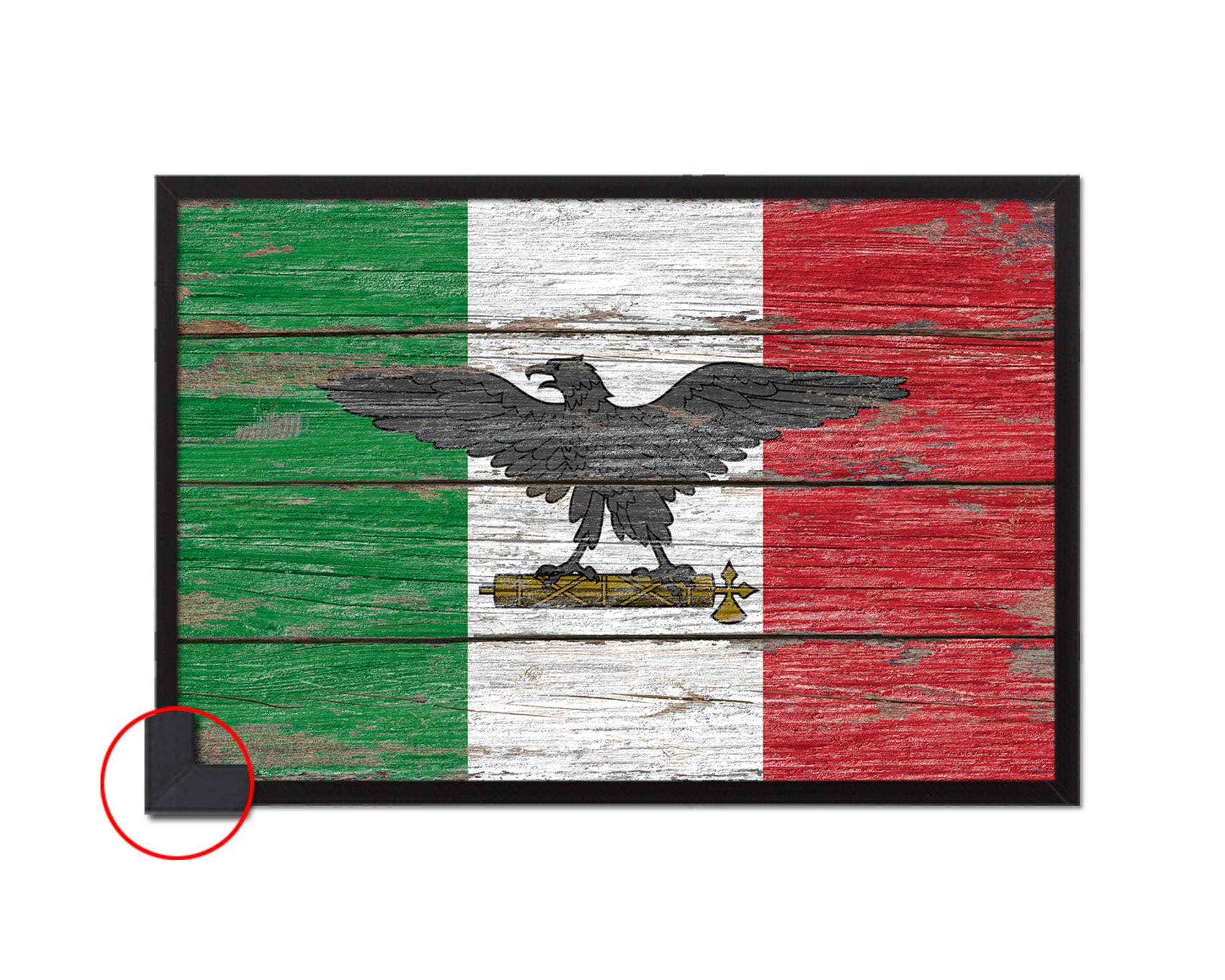 Italy War Eagle Italian Military Wood Rustic Flag Wall Decor Art Prints ...