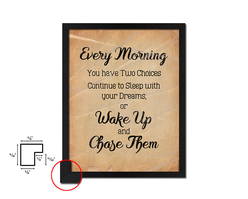 Every morning you have two choices Vintage Quote Words Framed Wall ...